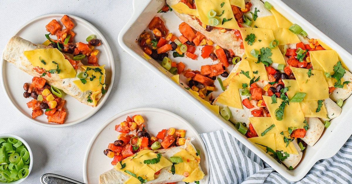 Recept: enchilada’s met zoete aardappel, bonen, maïs en kaas | Margriet ...