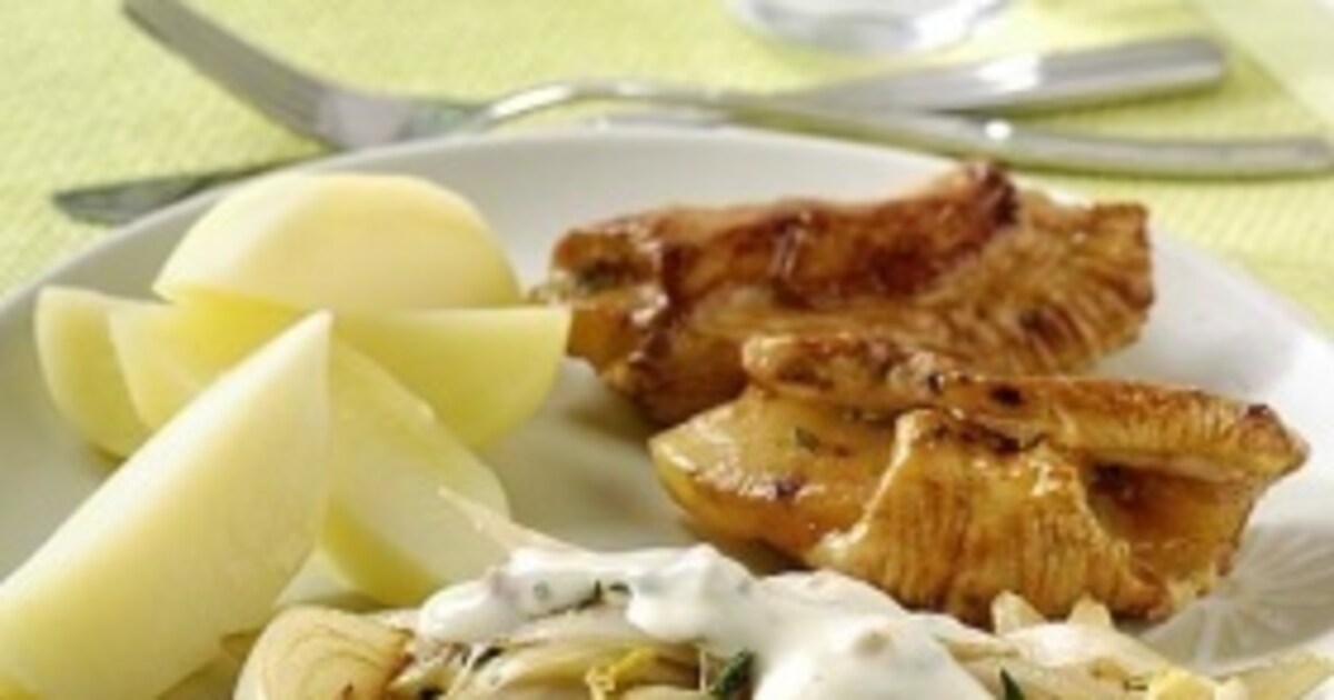 Geroerbakte witlof met tijm, ham-kaassaus en ananas-vleesrolletjes Eten ...